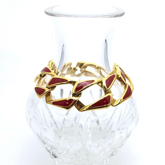 Napier | Jewelry | Vintage Napier Red Gold Chain Link Bracelet | Poshmark
